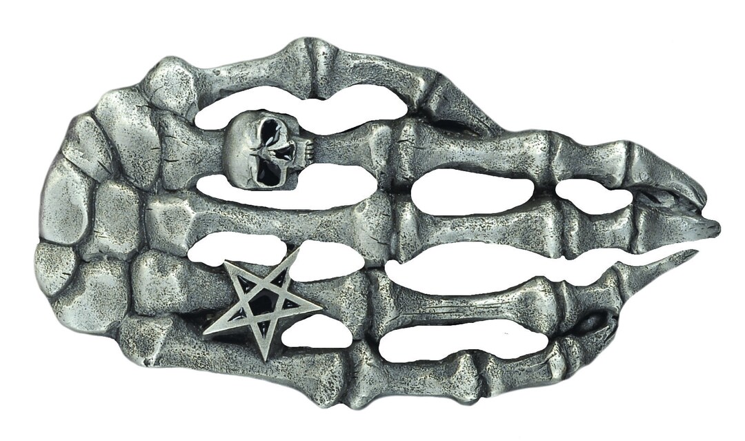 Skeleton Gothic Pentagram Skull Death Hand Belt Buckle - Etsy