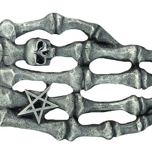 Skeleton Gothic Pentagram Skull Death Hand Belt Buckle - Etsy