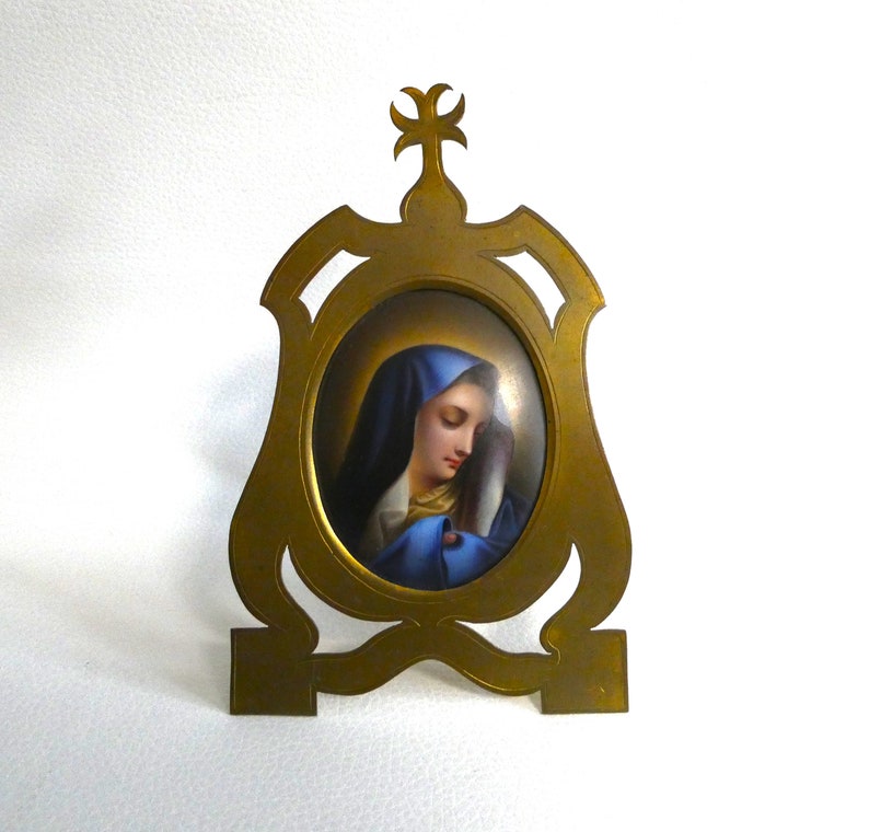 Religious Brass Frame of the Virgin Mary - 1940 1950 - Etsy