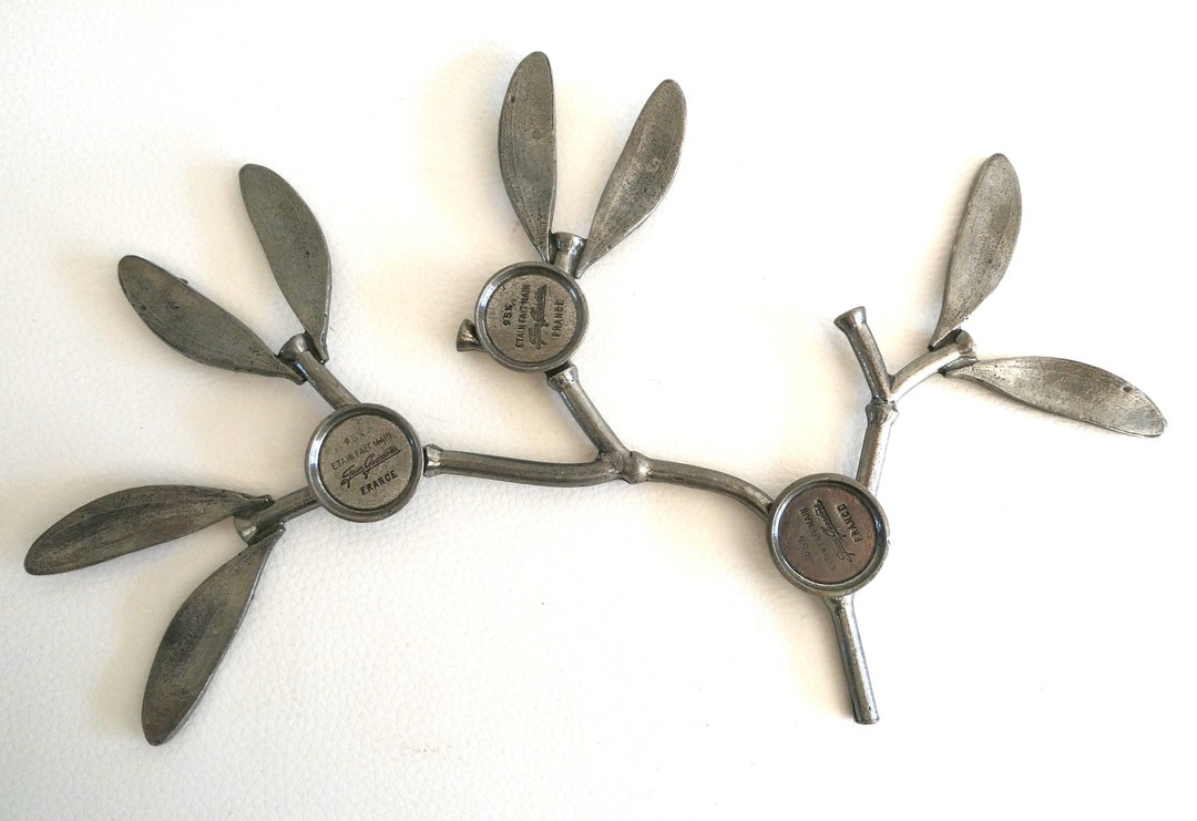 Old White Iron Table Candlestick Creation by Jean Goardere - Etsy