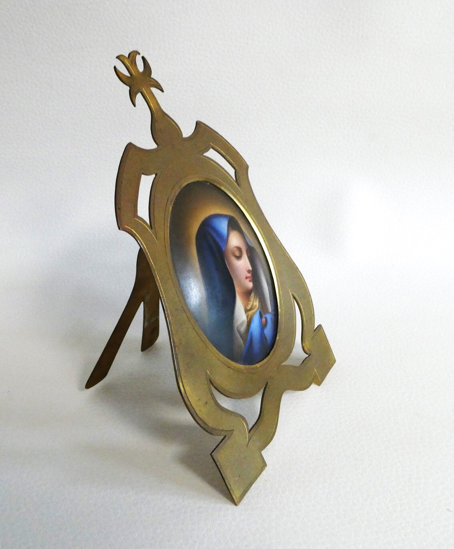 Religious Brass Frame of the Virgin Mary - 1940 1950 - Etsy