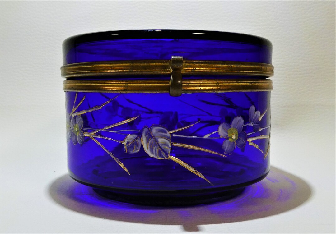 Old Candy Box in Cobalt Blue Glass 1900-1920 - Etsy