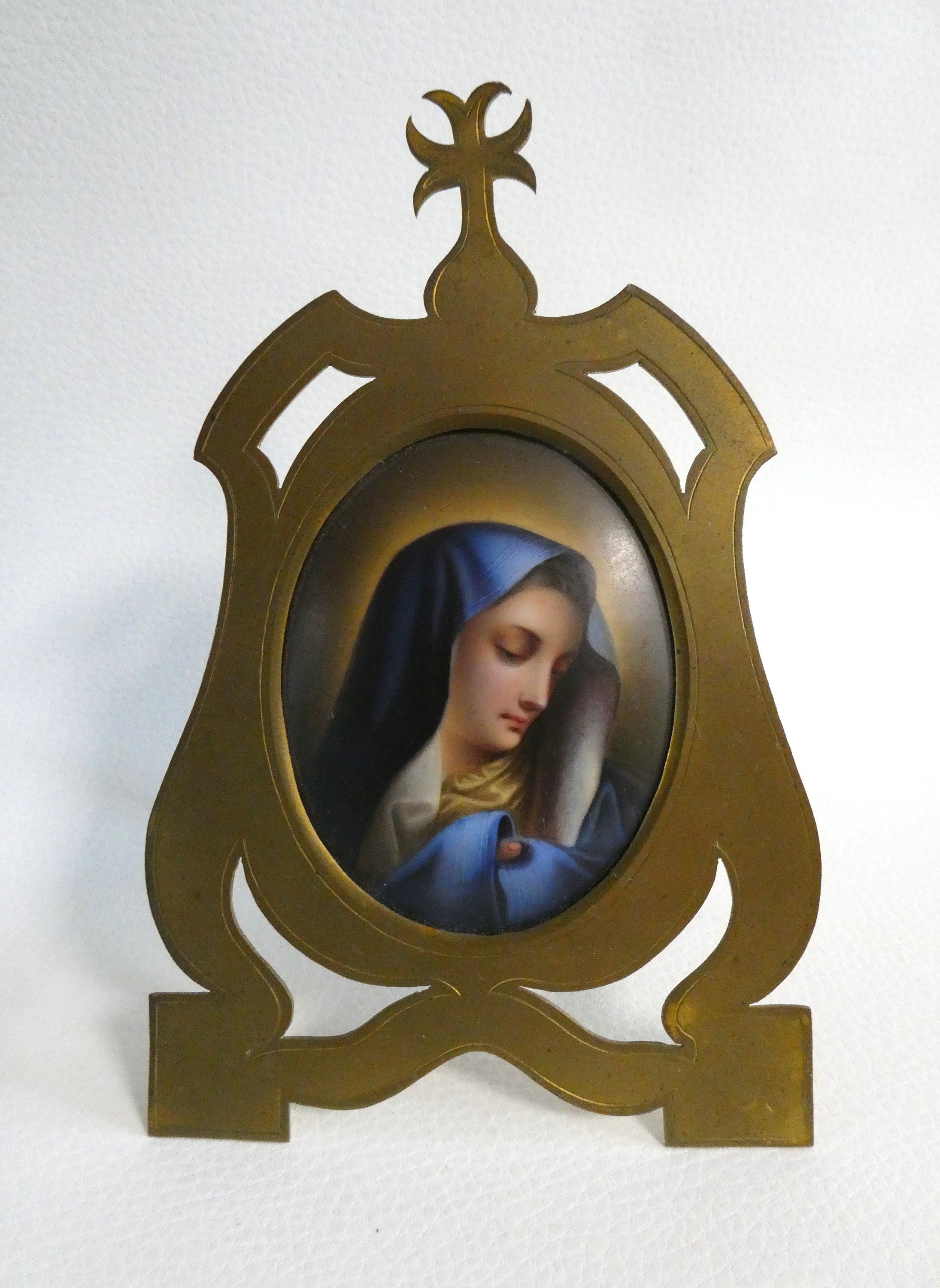 Religious Brass Frame of the Virgin Mary - 1940 1950 - Etsy