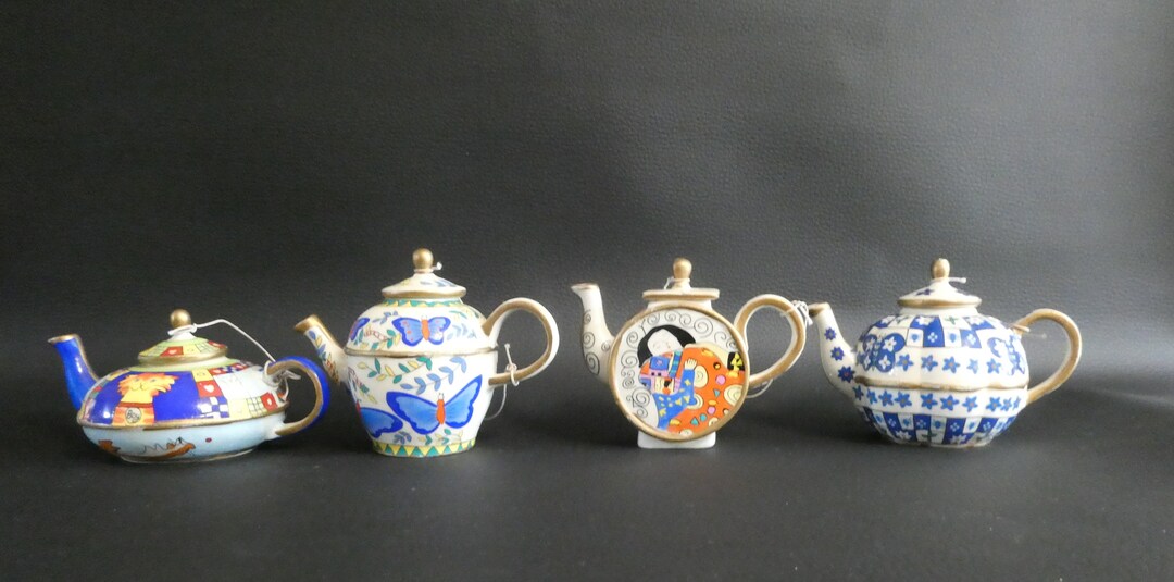 Set of Collectible Mini Porcelain Teapots - Year 2000 - Etsy