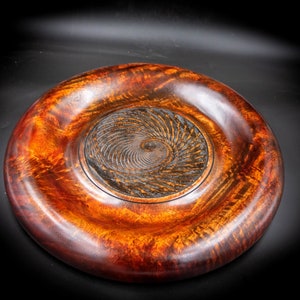 Unique Colored Mango Wood Plate With Laser Engrave Bottom 2143 - Etsy