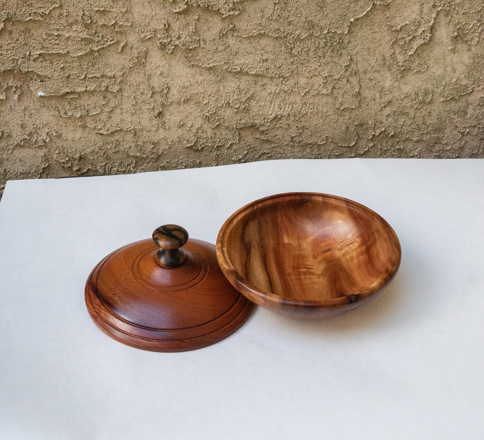Unique Turned Lidded Wooden Bowl Container Camphor Wood - Etsy