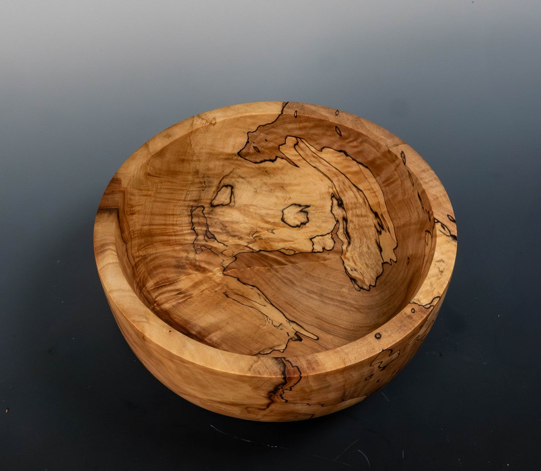 Handcrafted Spalted Maple Wood Bowl - Elegant Centerpiece for Rustic ...