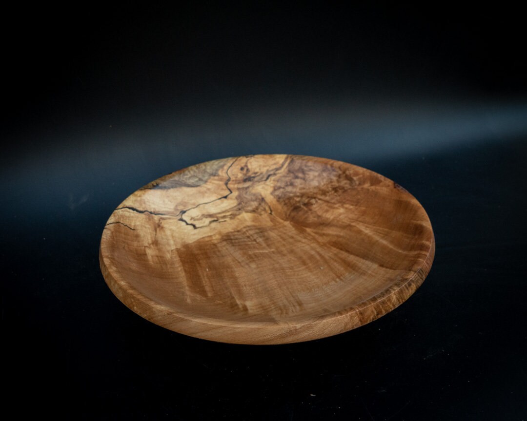 Unique Turned Wooden Bowl Plate Curly Highly Figured Spalted Rotten ...