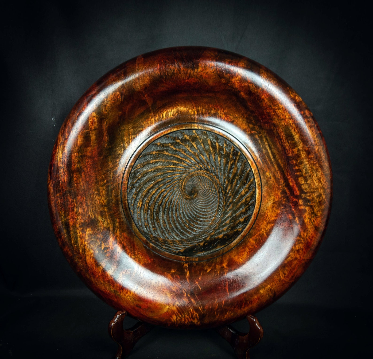 Unique Colored Mango Wood Plate With Laser Engrave Bottom 2143 - Etsy