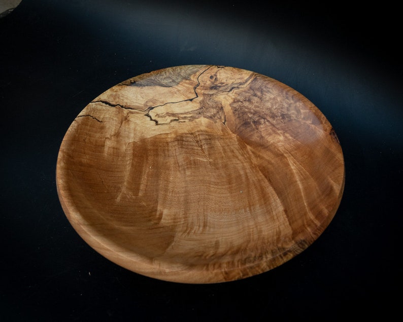 Unique Turned Wooden Bowl Plate Curly Highly Figured Spalted - Etsy