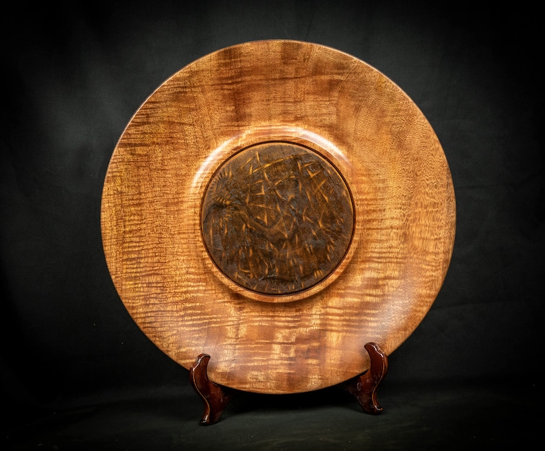 Unique Mango Wood Plate With Laser Engrave Bottom 2144 - Etsy