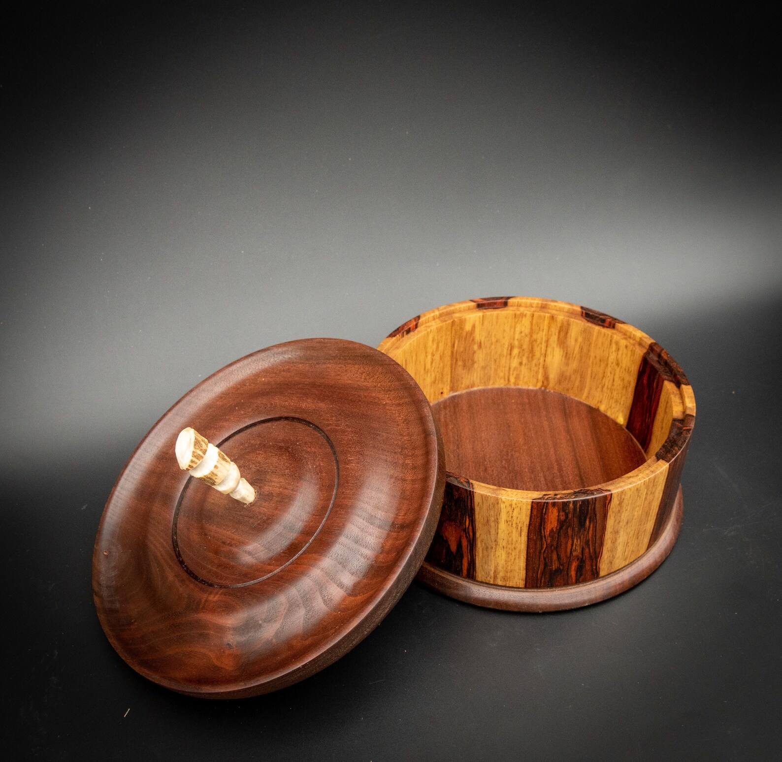 Unique Handmade Wood Turned Lidded Wooden Bowl Keepsake Box | Etsy