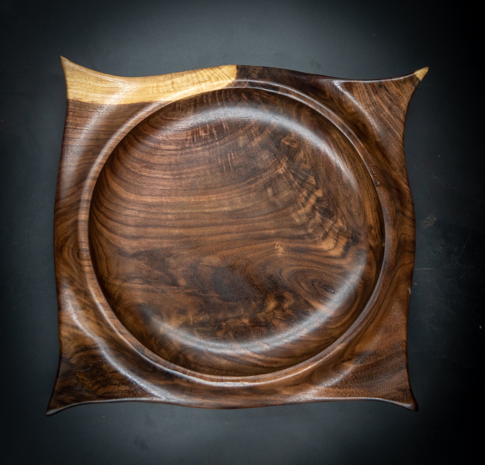 Unique Handmade wood turned Carved Square Wooden walnut | Etsy