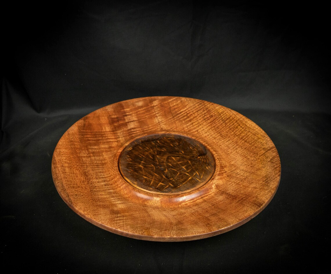 Unique Mango Wood Plate With Laser Engrave Bottom 2144 - Etsy