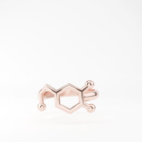Dopamine Ring Gold Silver Molecule Ring Science Ring - Etsy