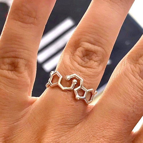 Serotonin Molecule Ring Chemistry Ring Molecule Happiness - Etsy