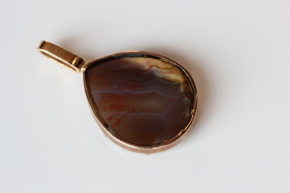 Antique Georgian Agate 10k & 18k Gold Pendant-P0117 - Gem