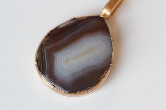 Antique Georgian Agate 10k & 18k Gold Pendant-P0117 - Gem
