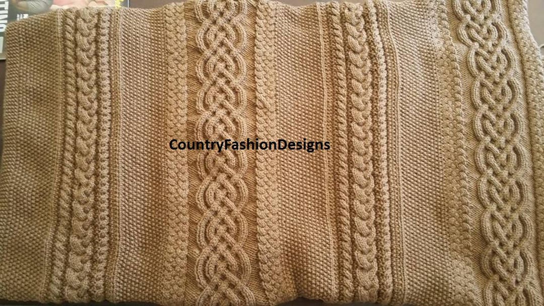 My Knitted Cable Afghan/pattern ONLY - Etsy