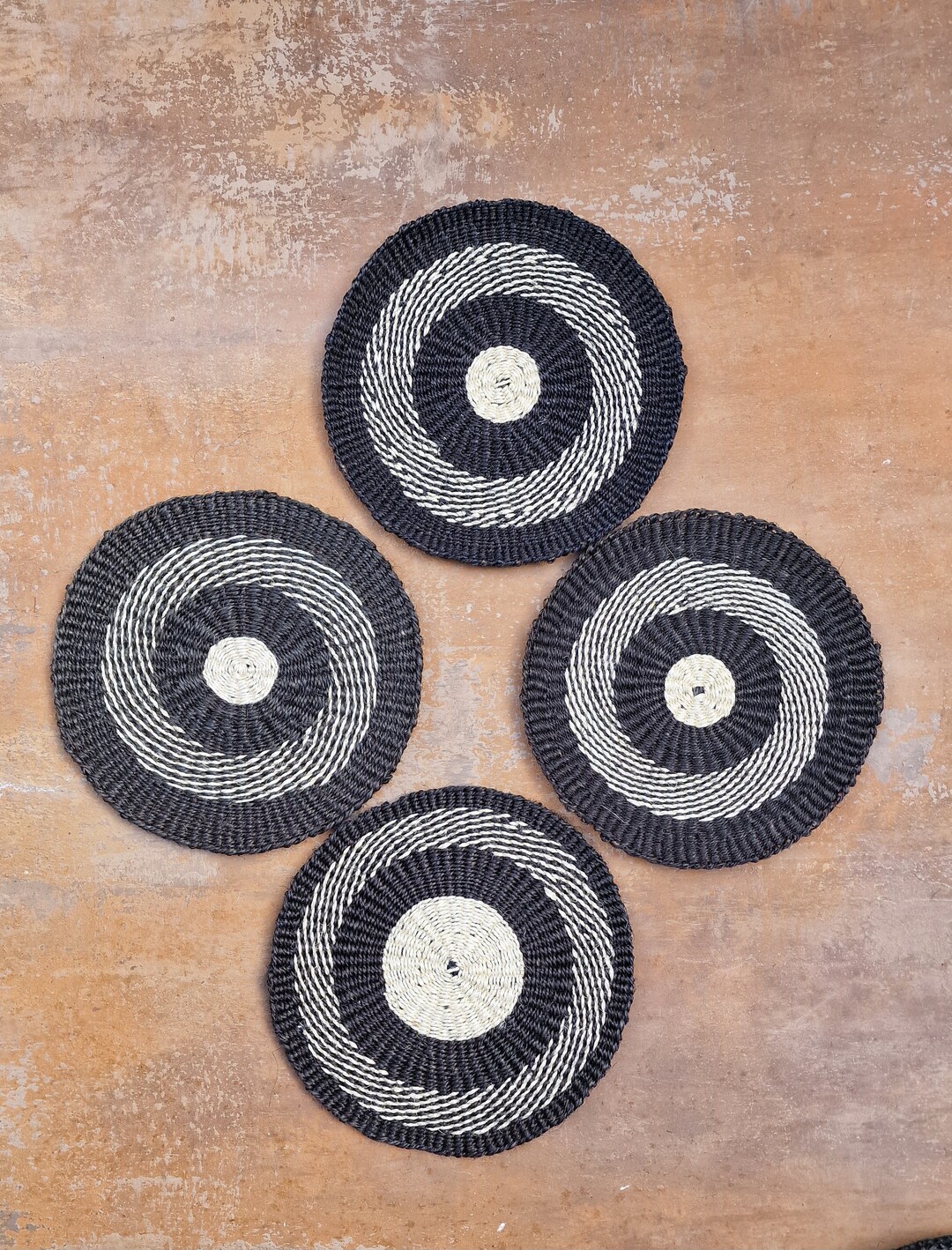Set of 4 Sisal Coasters / Coasters - Etsy
