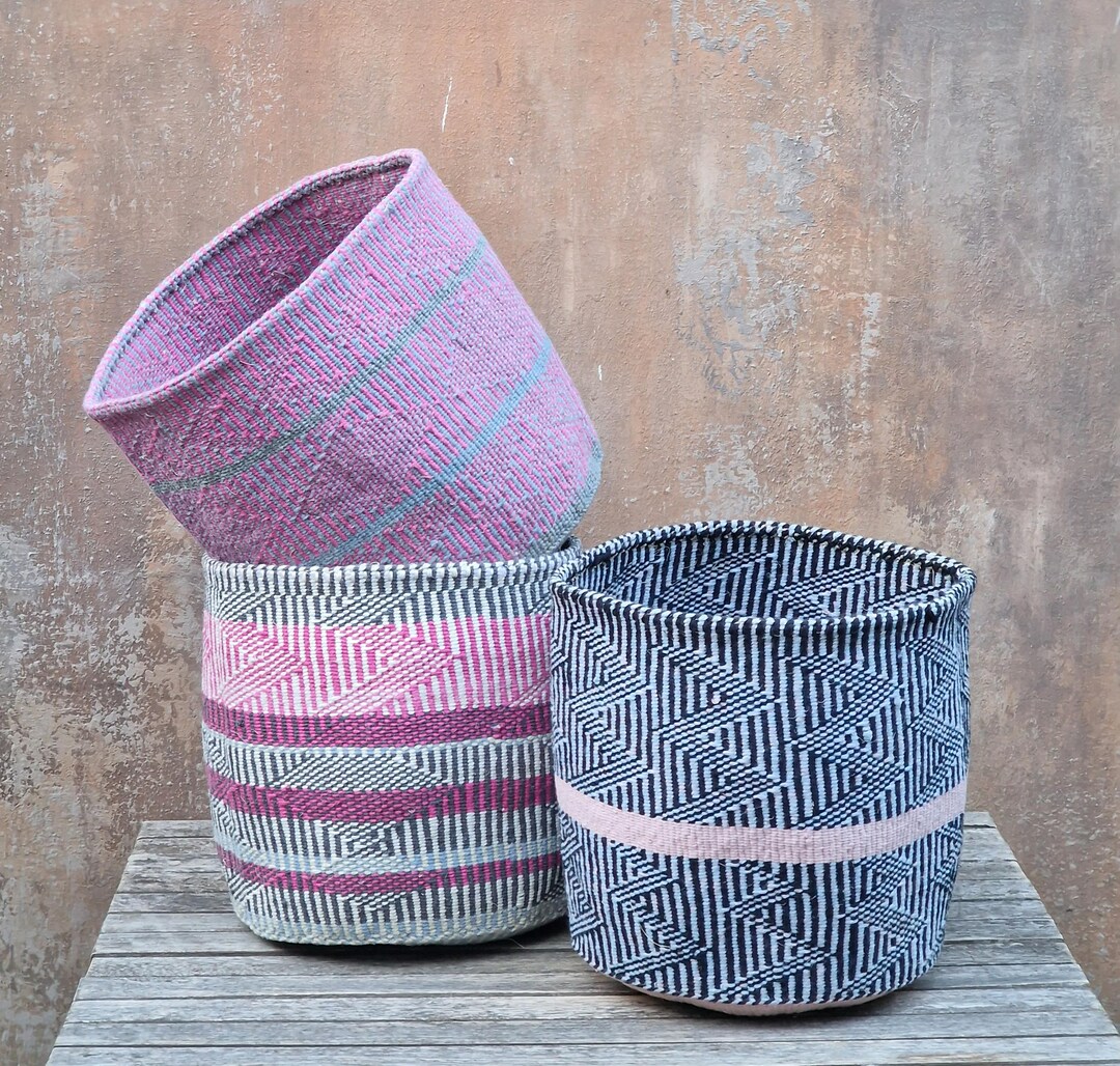 FULANI: 10"w X 10"h Recycled Wool Baskets/ Storage Baskets/ Planter ...