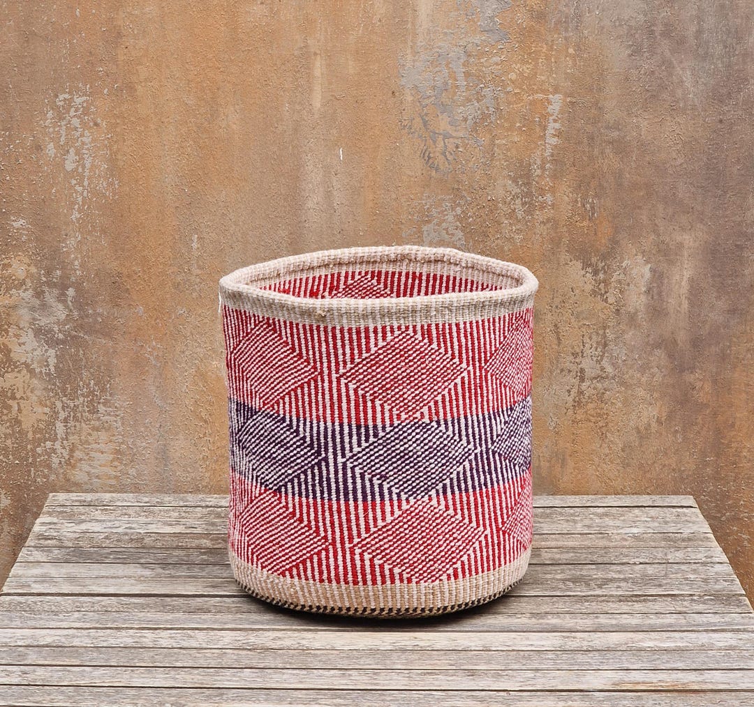 KAZI: 10"w X 10"h Recycled Wool and Sisal Basket / Storage Basket - Etsy