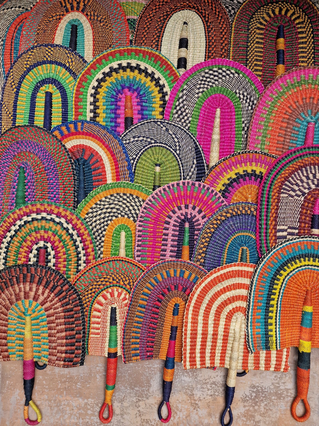 PAI : Decorative Fan / Wall Decor / Fans / African Baskets - Etsy