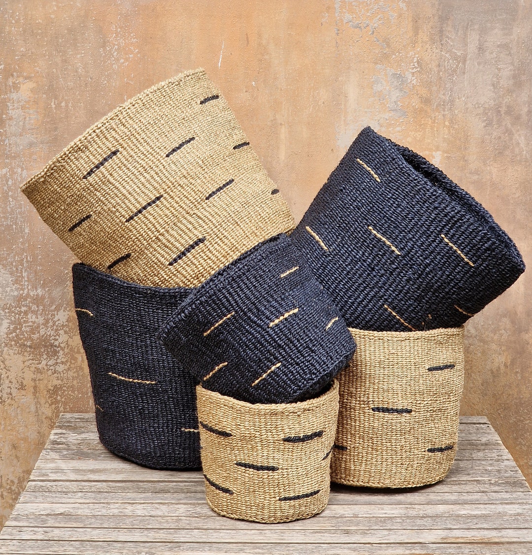 KALAHARI: Patterned Sisal Basket / Storage Basket / Planter Basket - Etsy