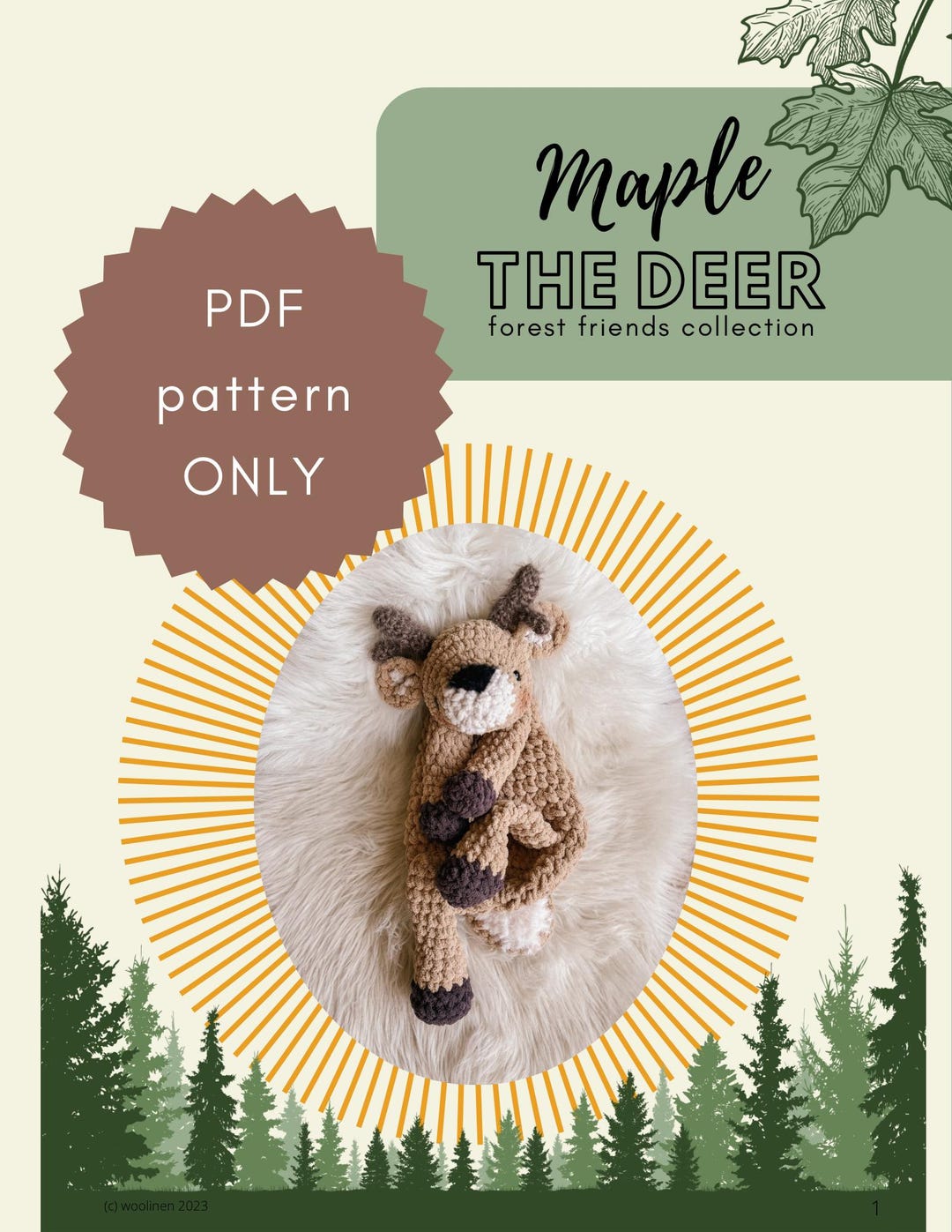 Maple the Deer - Forest Friends Collection PDF Pattern - Etsy