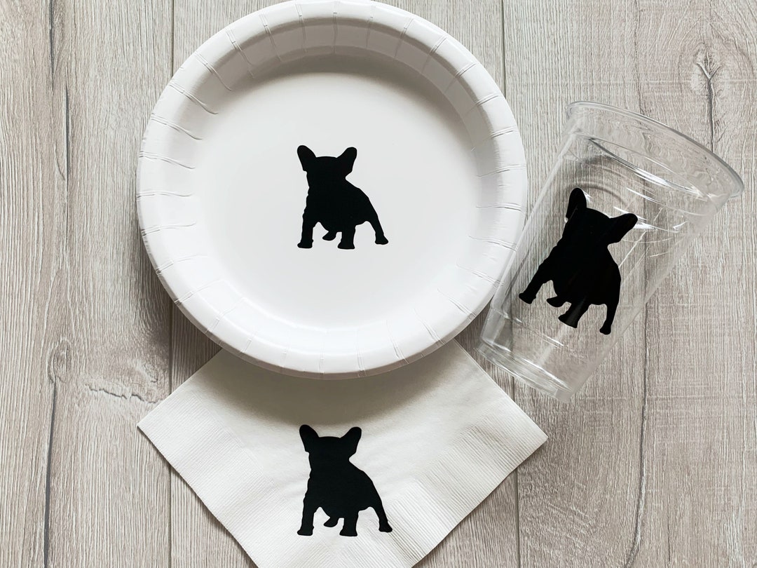 Cute Bulldog Party Supplies, Bulldog Plates, Napkins, Cups, Bulldog ...