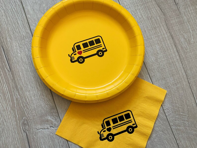 Cute School Bus Plates Cups and Napkins School Theme Party - Etsy