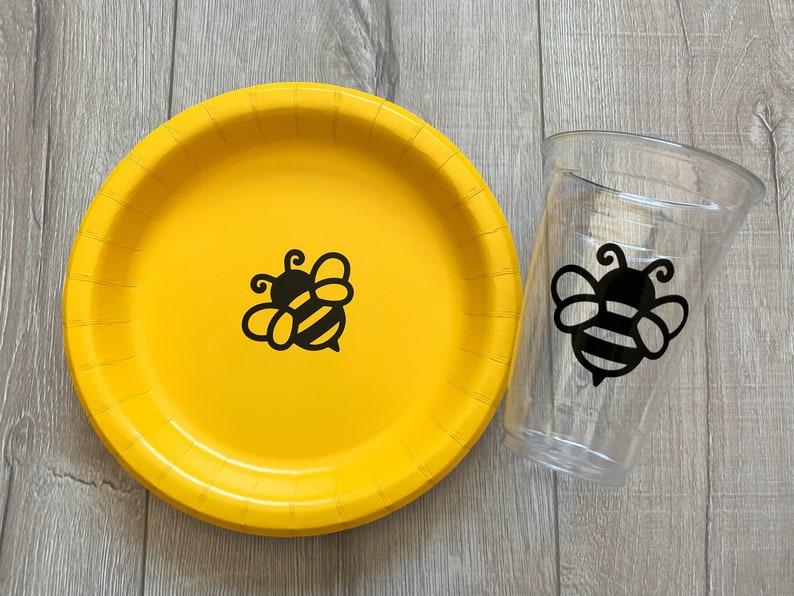 Cute Bumble Bee Plates, Cups and Napkins, Bee Party Supplies, Bee ...
