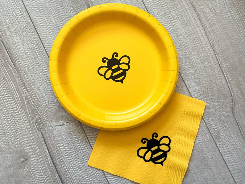 Cute Bumble Bee Plates Cups and Napkins Bee Party Supplies - Etsy