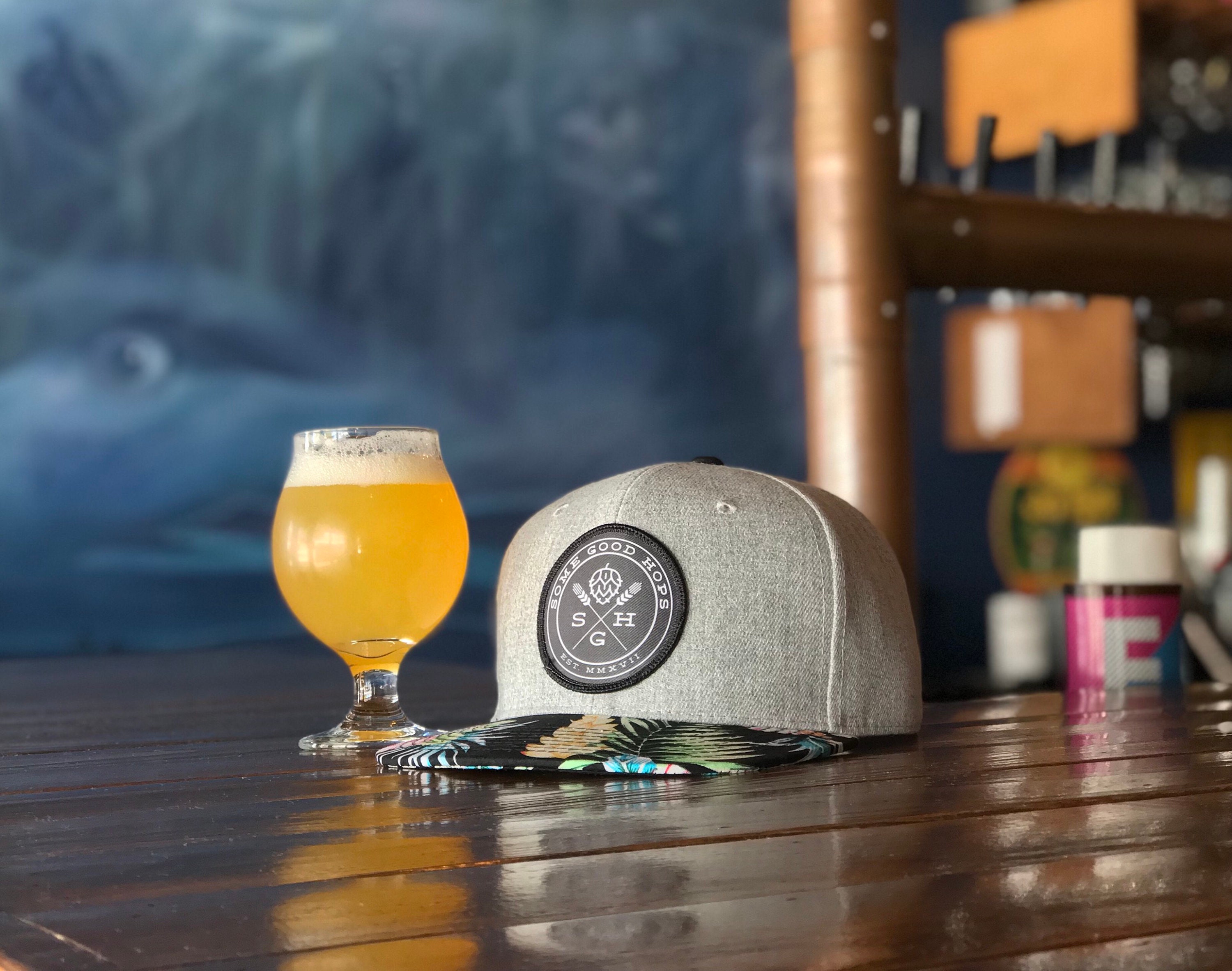 Some Good Hops Floral Snapback Hat With Black Logo - Etsy