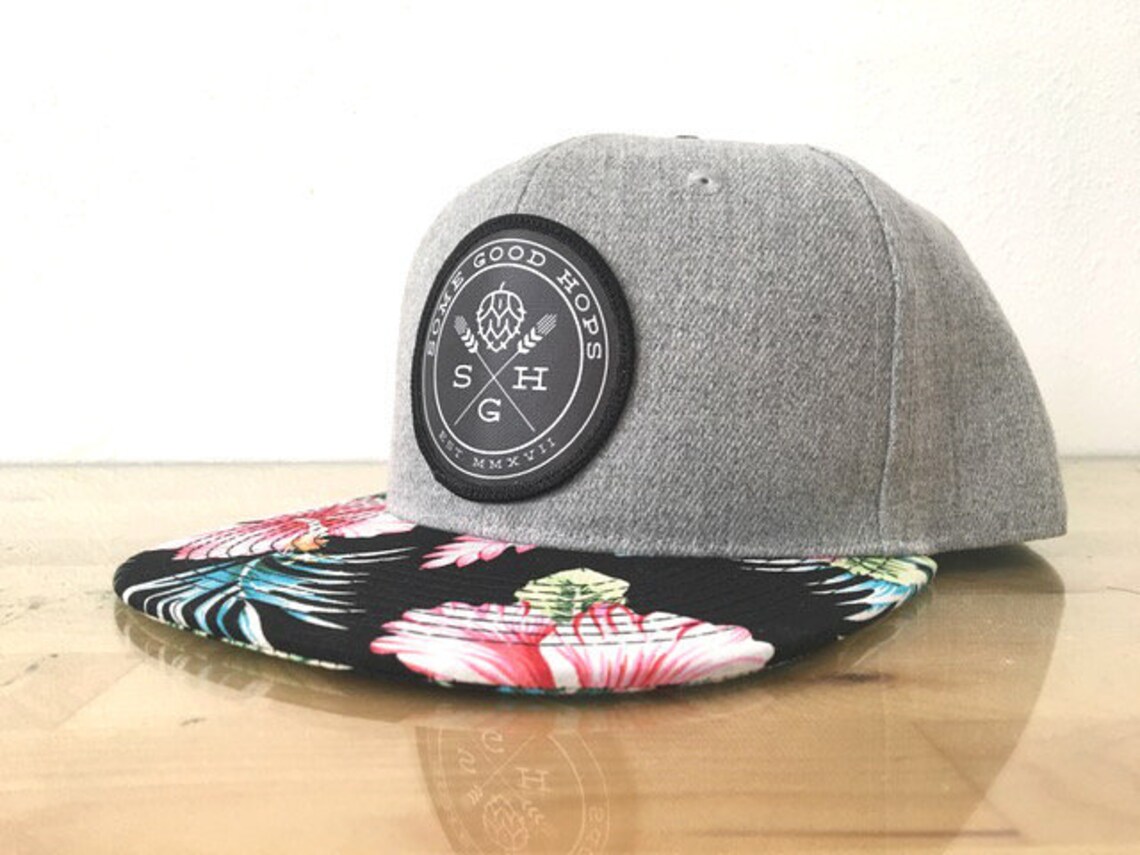 Some Good Hops Floral Snapback Hat With Black Logo - Etsy