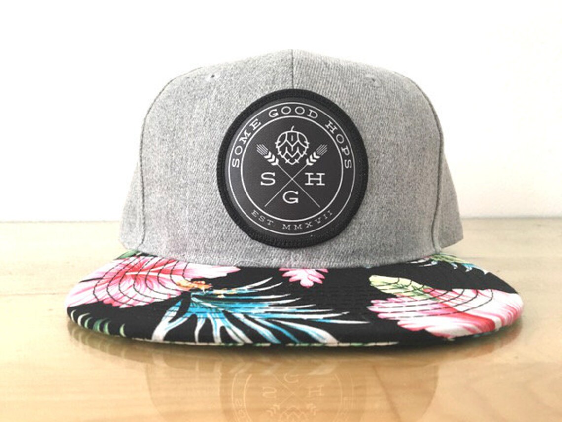 Some Good Hops Floral Snapback Hat With Black Logo - Etsy