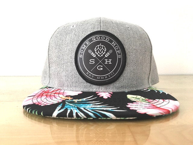 Some Good Hops Floral Snapback Hat With Black Logo - Etsy