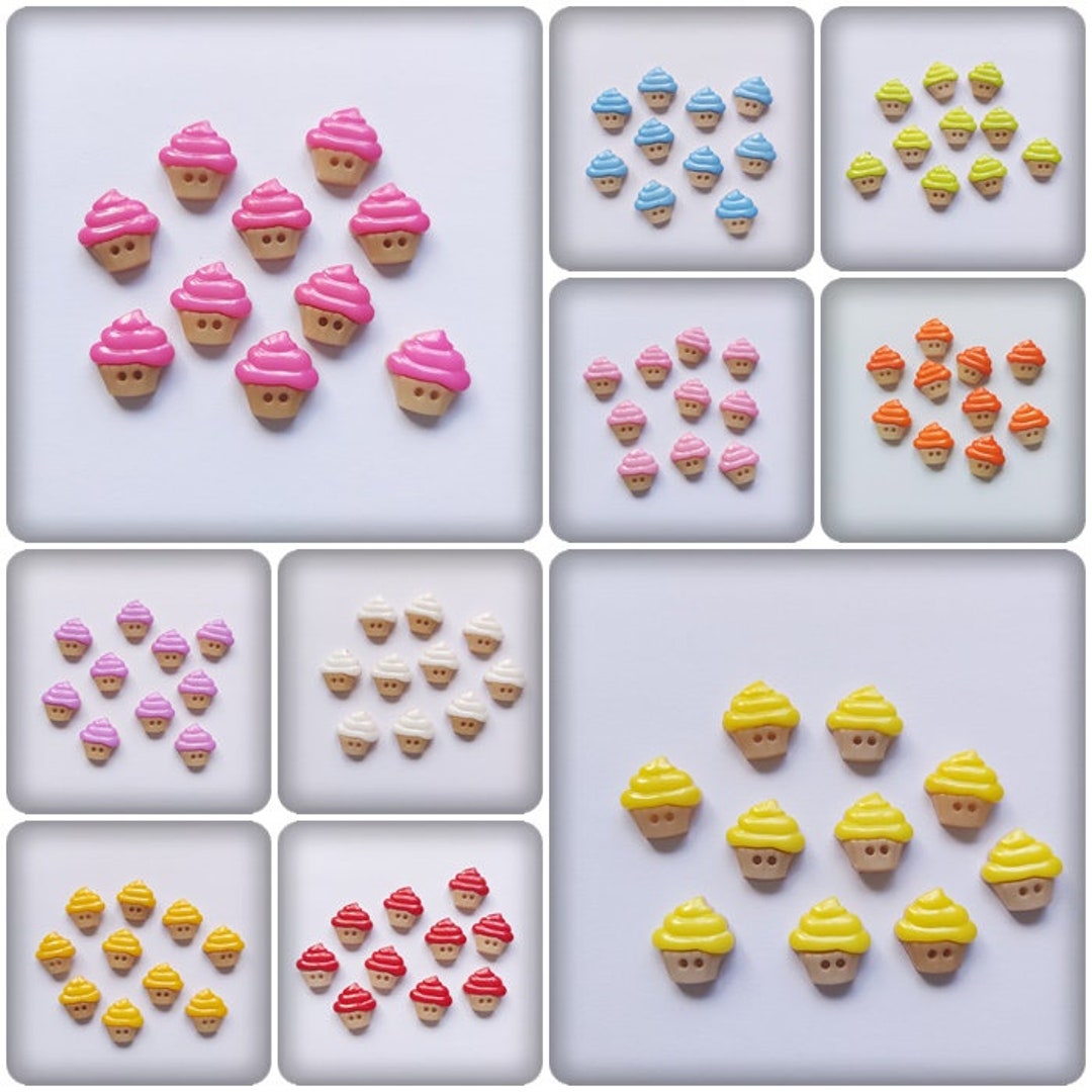 16mm Cupcake Buttons, Cupcake Buttons, Acrylic Buttons, Acrylic Craft ...