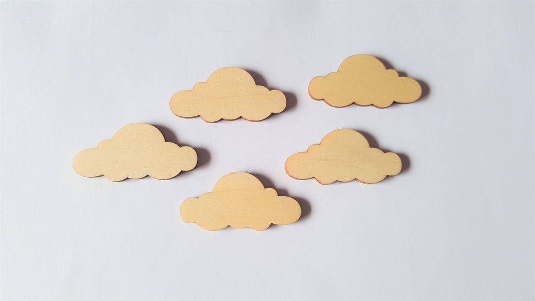 50mm Wooden Clouds, Wooden Clouds, Cloud Shapes, Wooden Shapes, Wood ...