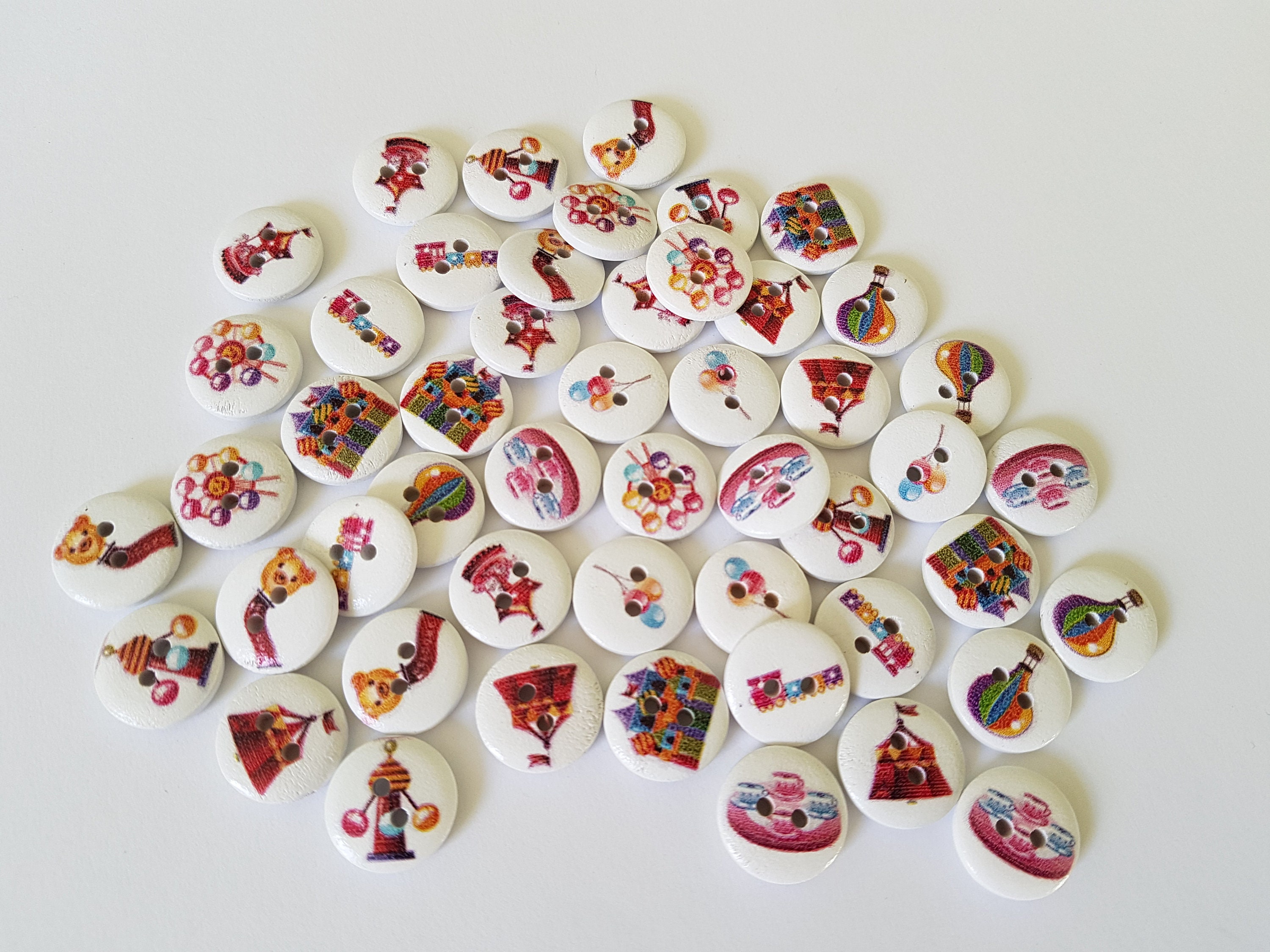 15mm Wooden Funfair Buttons - Etsy