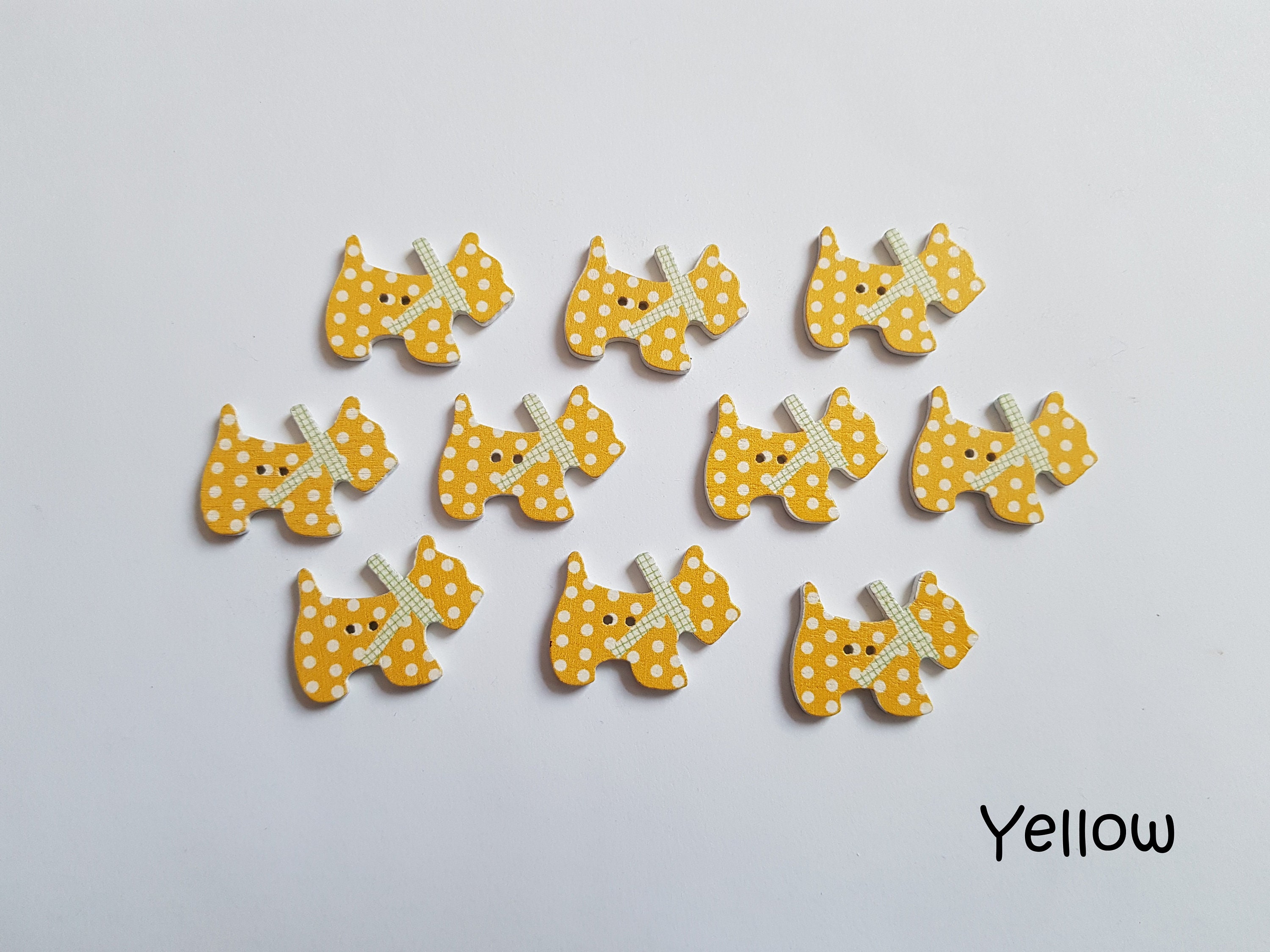 27mm Wooden Dog Buttons - Etsy