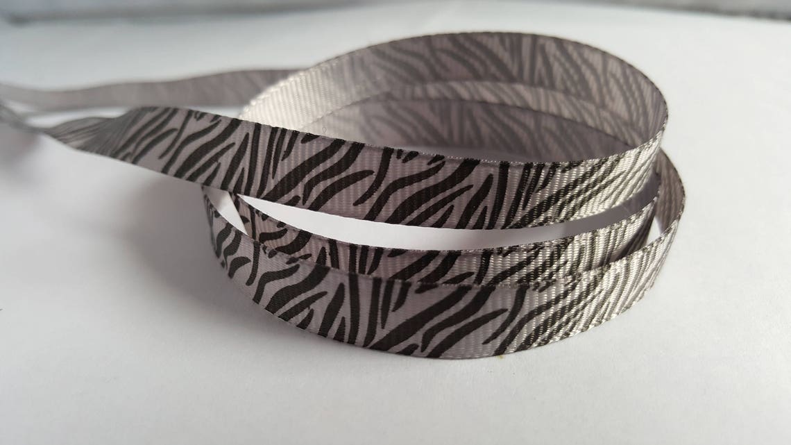 Zebra Print Ribbon Zebra Ribbon Animal Print Ribbon Printed | Etsy