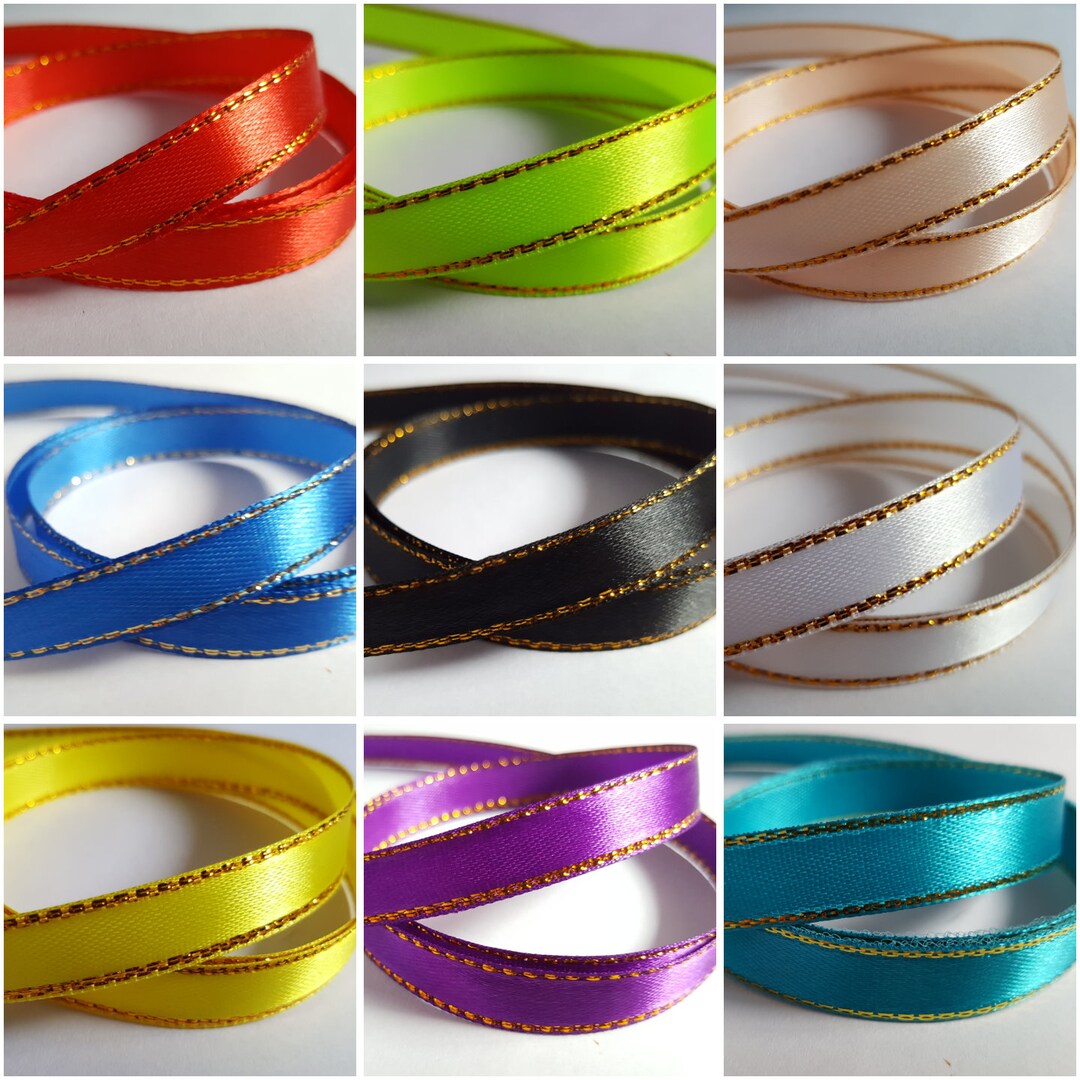 10mm Gold-edge Satin Ribbon - Etsy