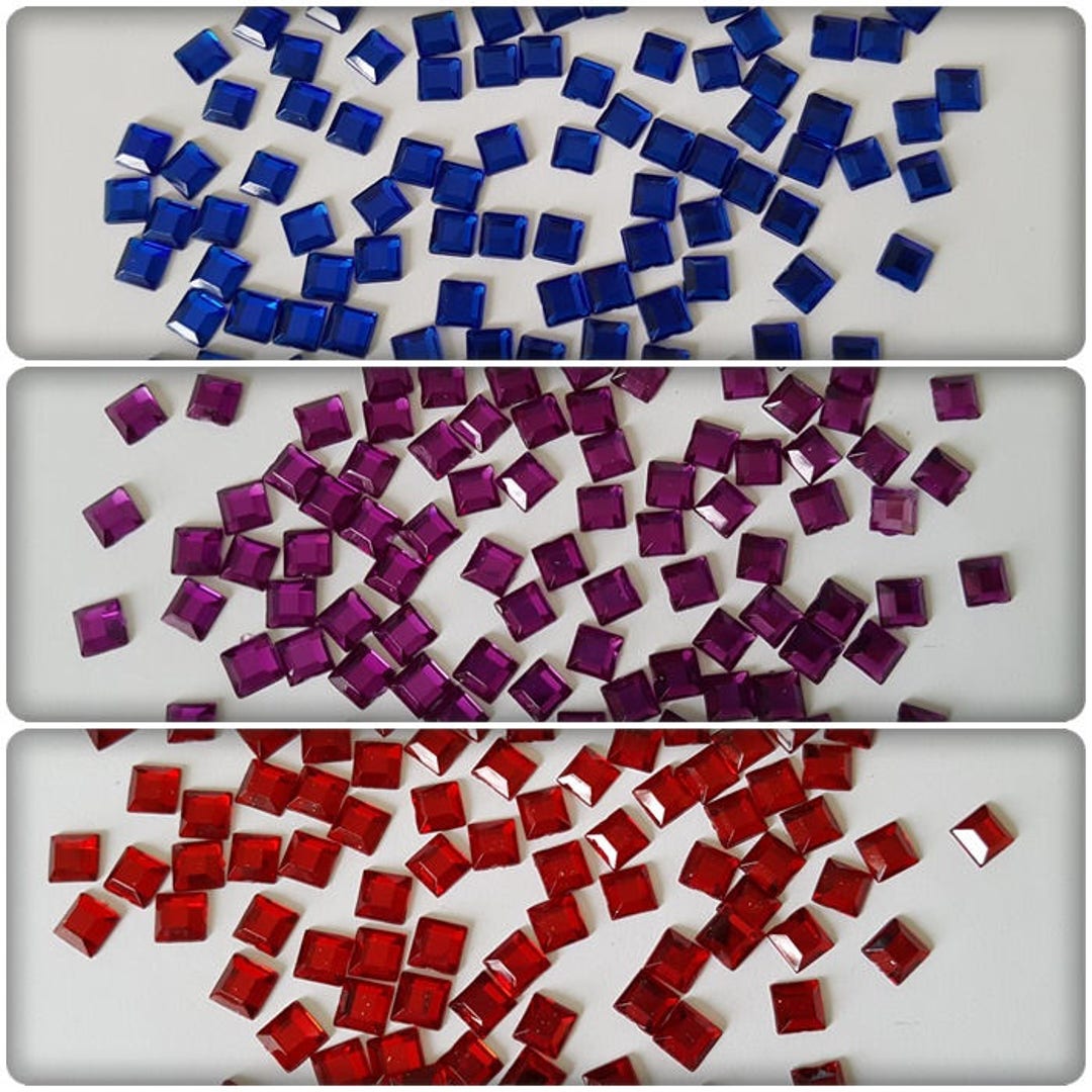 6mm Square Rhinestones, Square Rhinestones, Resin Rhinestones, Flatback ...