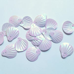 19mm Seashell Sequins, Shell Sequins, Mermaid Sequins, AB Plated ...