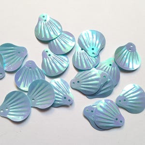 19mm Seashell Sequins, Shell Sequins, Mermaid Sequins, AB Plated ...