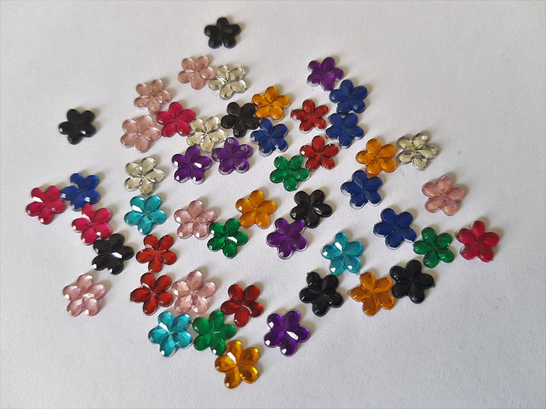 6mm Flower Rhinestones, Flower Rhinestones, Acrylic Flower Rhinestones ...