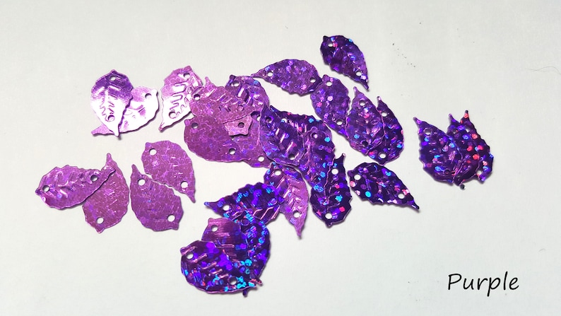 Leaf Sequins Leaf Confetti Holographic Sequins Sequins | Etsy