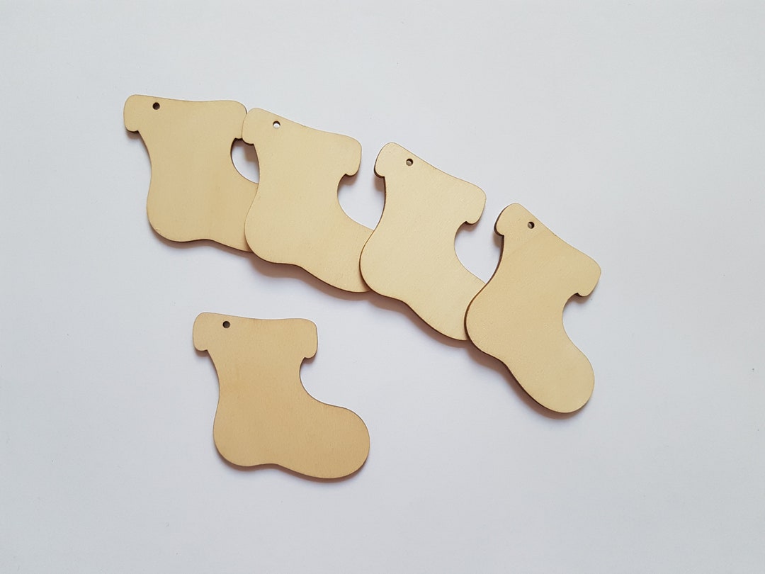 70mm Wooden Stockings, Wooden Stockings, Wooden Shapes, Wood Craft ...