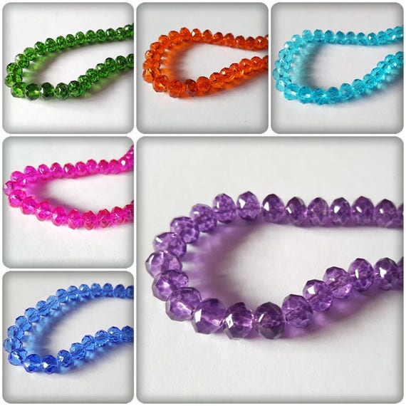 8mm Rondelle Beads Glass Rondelle Beads Rondelle Beads | Etsy